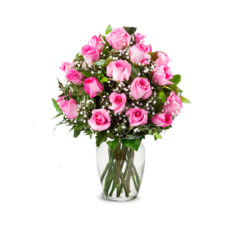 FLORERO DE 24 ROSAS ROSADAS - Flores Paris